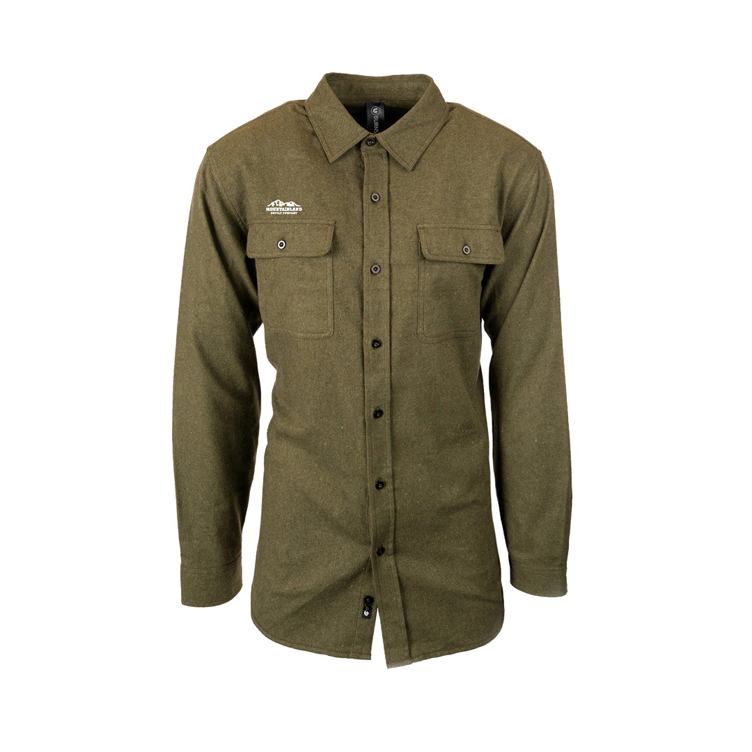 - MTNLAND BURNSIDE FLANNEL SHIRT - ARMY #ML-BU8200-AR-